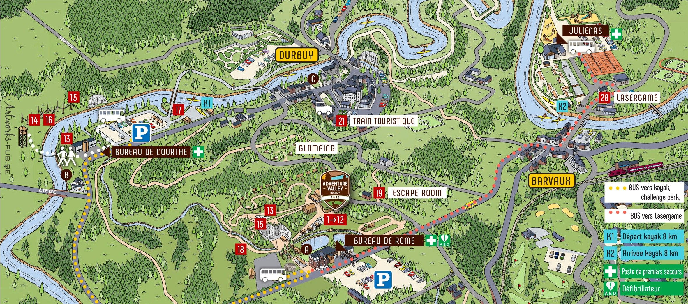 Activiteiten op kaart | Adventure Valley - Durbuy